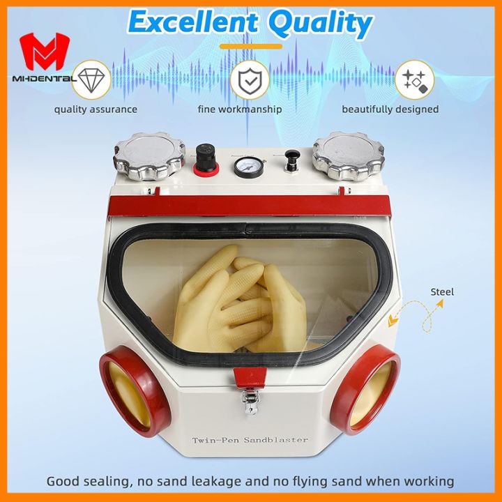 Dental Lab Sandblasting Machine with LED Light and Large Viewing Window ...