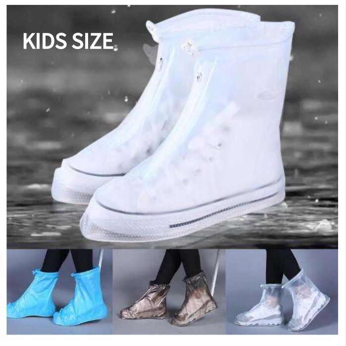 Waterproof Rain Shoes Cover Slip-resistant Zipper Overshoes Children's ...