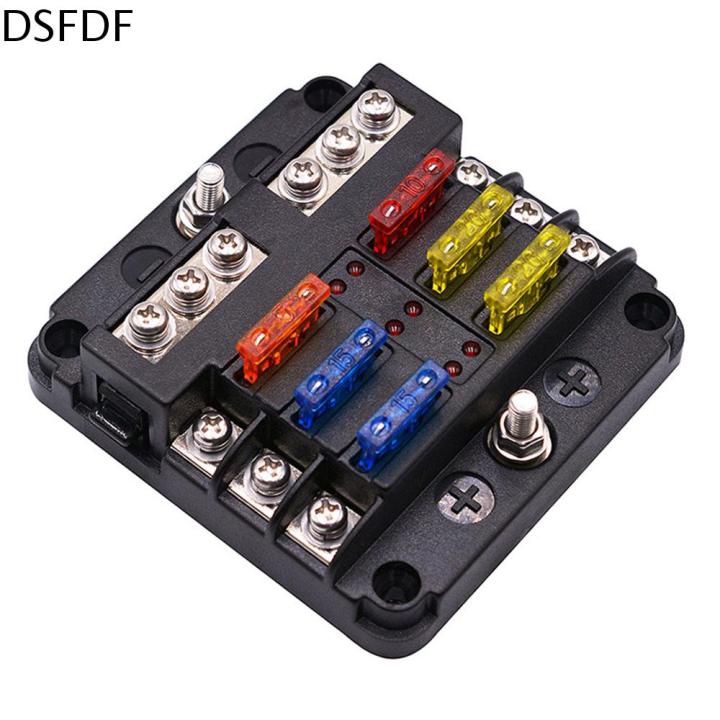 DSFDF คุณภาพสูง 12-24V 6 ทาง กล่องฟิวส์ อะไหล่รถยนต์ กล่องใส่ฟิวส์ ...
