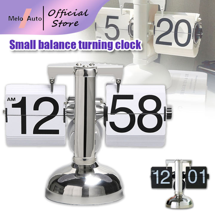 Stainless Flip Clock Retro Automatic Page Turning Clock Scale Table ...