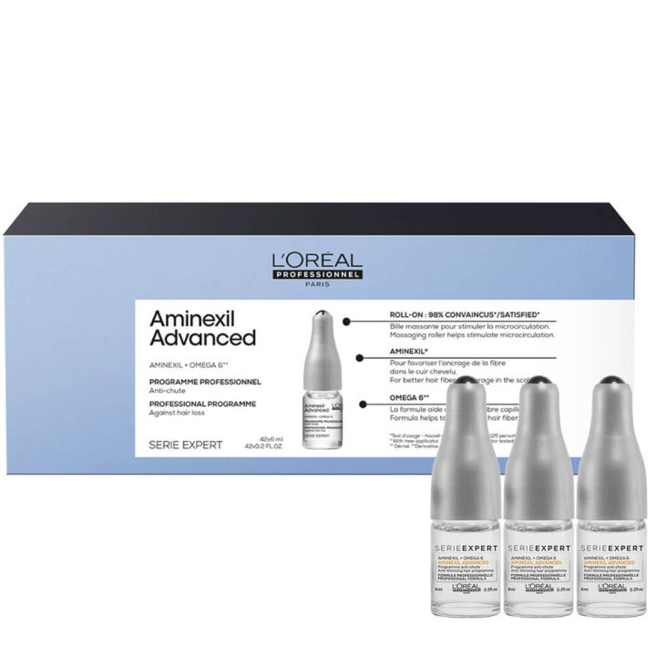 Loreal Aminexil Advanced Anti hair loss professional program 6 x 10ml ...