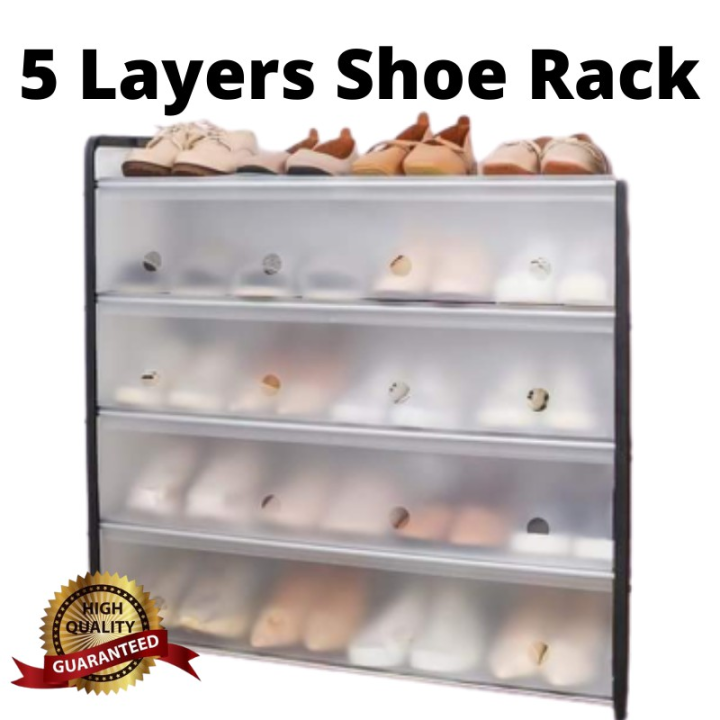 Shoe Rack with cover 5 Layer Shoe Rack Shoebox Good Quality 000977 ...