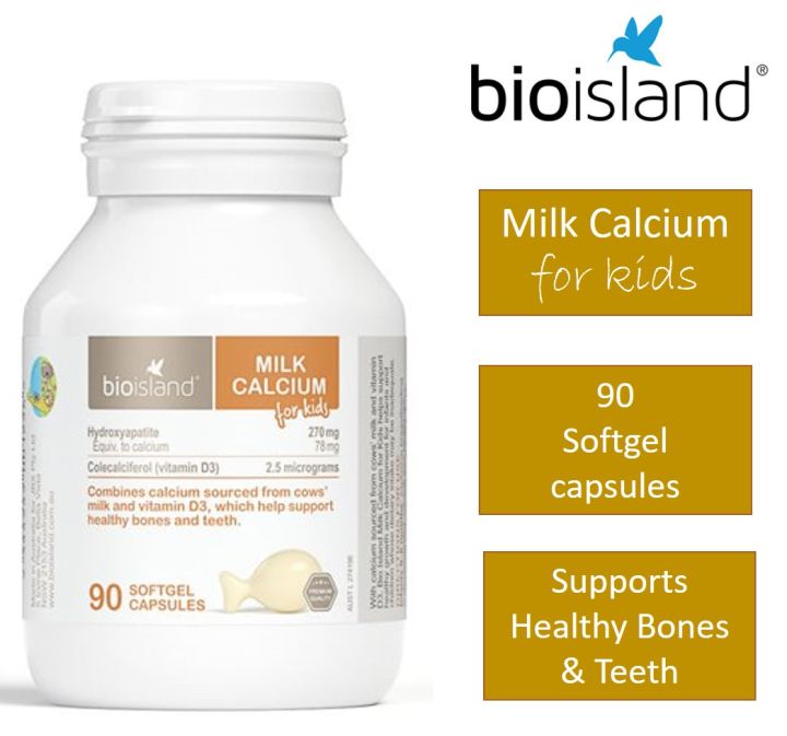 Bioisland Bio Island Milk Calcium for Kids 90 Softgel Capsules | Lazada ...