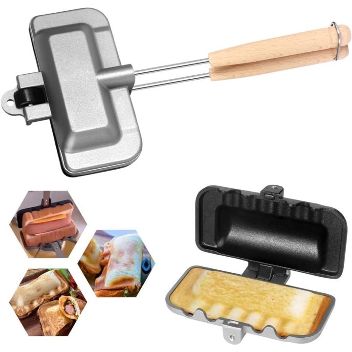 [ SYS ] Hanging Sandwich Baking Pan Kitchen Gadget Handheld Breakfast ...