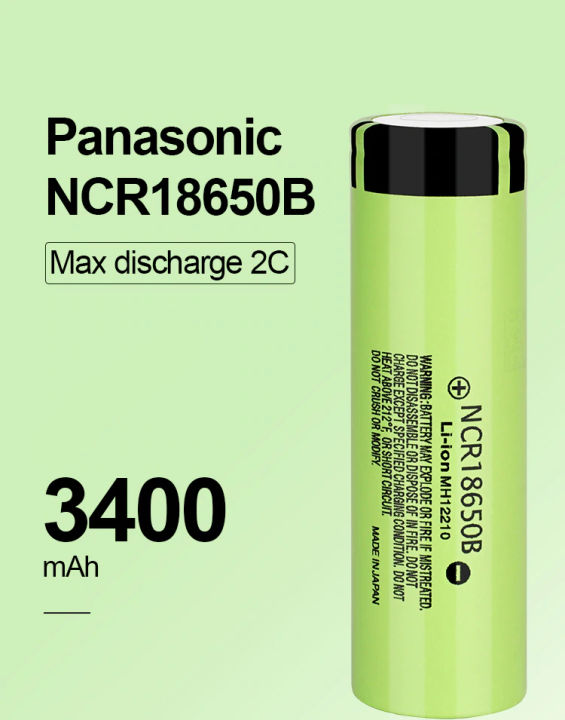 Panasonic 18650 3400mAh NCR18650B Flat Top Lithium Rechargeable Battery | Lazada PH