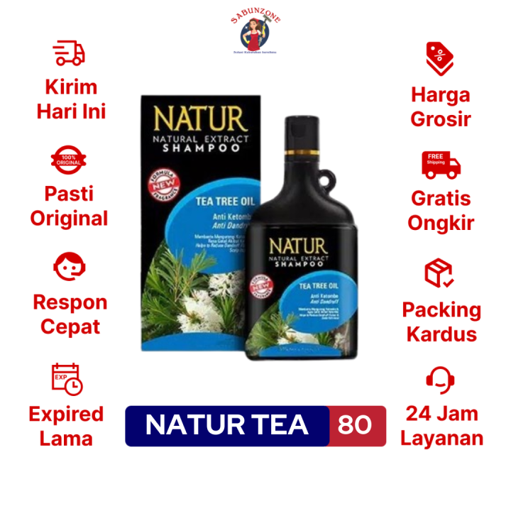 Natur Shampoo Tea Tree Anti Ketombe 80 ml | Lazada Indonesia