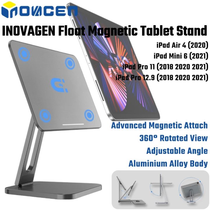 INOVAGEN FLOAT Magnetic Tablet Stand / Aluminum Adjustable Foldable ...