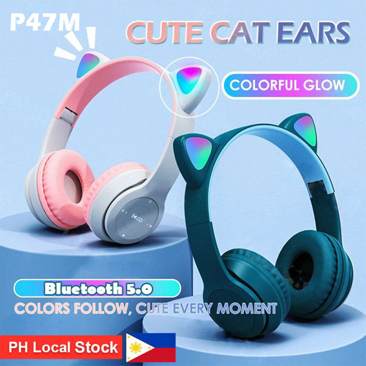 【Local Stock】Headphones bluetooth wireless P47M High configuration ...