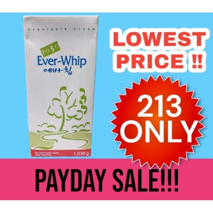 𝗟𝗢𝗪𝗘𝗦𝗧 𝗣𝗥𝗜𝗖𝗘‼️ EVER WHIP WHIPPING CREAM 1L (VEGETABLE WHIPPED CREAM ...