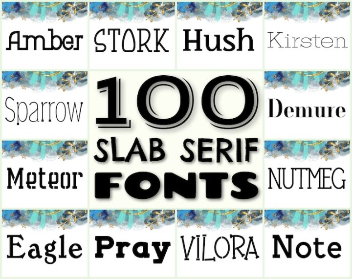 100 Slab serif Fonts Bundle - Add Fonts to Microsoft Word, PowerPoint ...