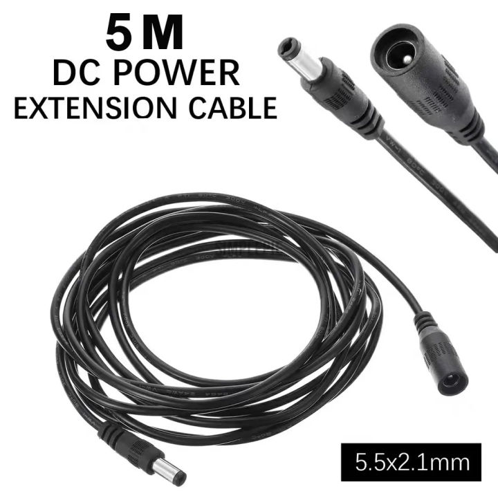 5M 12V DC Power Supply Wire Extension Cable Male Female Power Cord ...