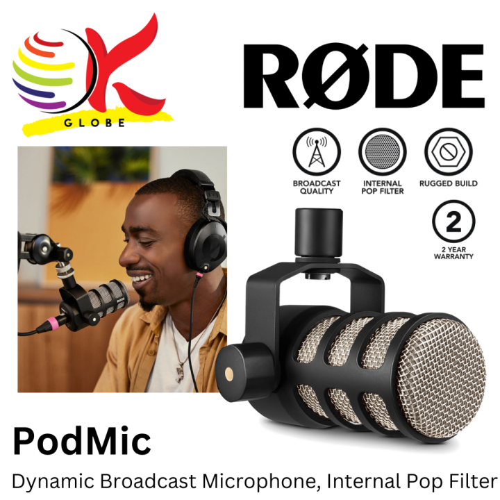 RODE PODMIC DYNAMIC BROADCAST MICROPHONE WITH BROADCAST QUALITY ...