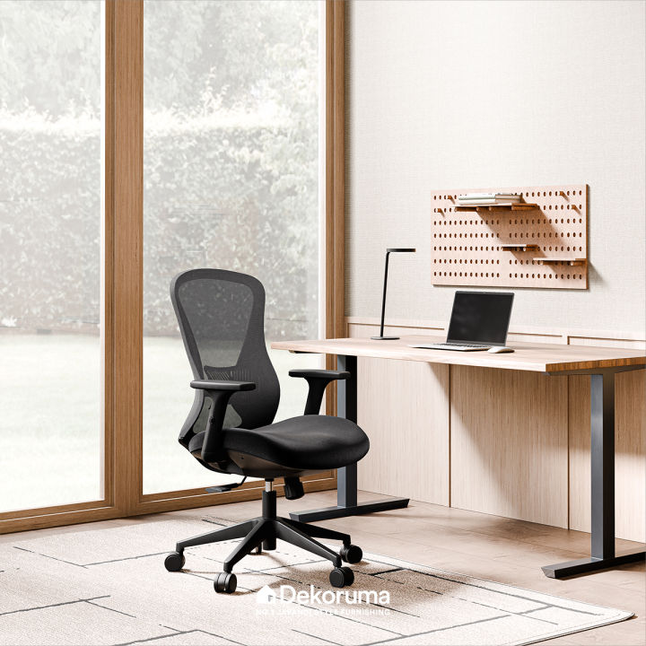 Dekoruma JUNO Kursi Kantor Ergonomis Hitam / Kursi Kerja Staff | Lazada ...