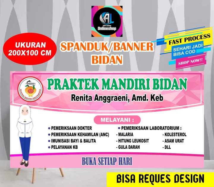 Spanduk, Banner Praktek Mandiri Bidan | Lazada Indonesia