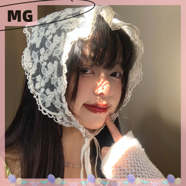 【Magical House】[ New Hot Fashion] Summer Sweet Retro Lace Hair Scarf ...