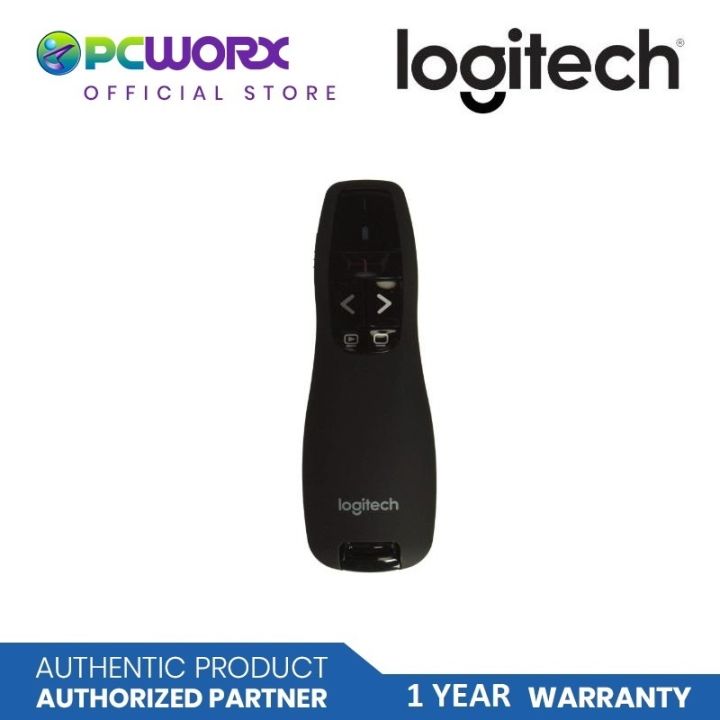 Logitech R400 Red Laser Pointer Wireless Presenter Receiver Remote Control | Projector Remote ...