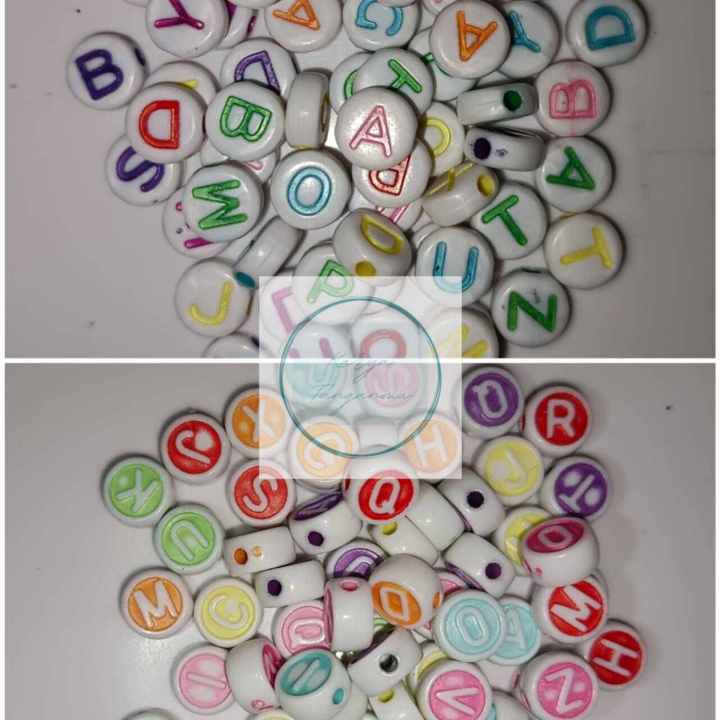Mote Huruf Bulat Pipih Putih | Lazada Indonesia