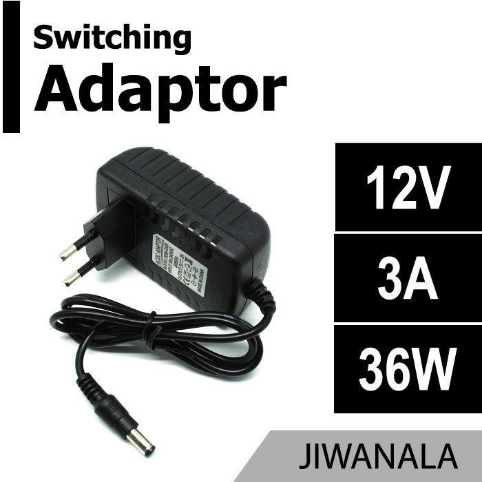 Adaptor charger Universal 12V 3A Monitor Camera CCTV dc 5.5mmX2,5MM ...