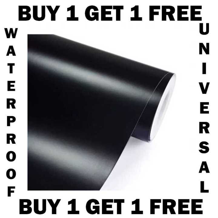 matte black sticker (buy 1 get 1 free) waterproof vinyl wrap decal car ...