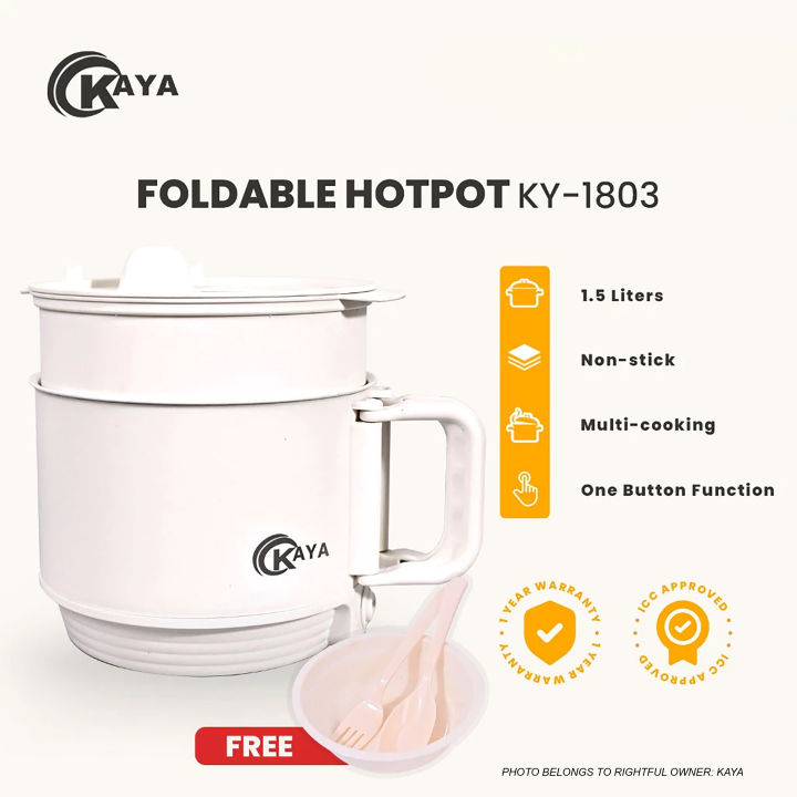 Kaya by Winland 1.5 Liters Multifunction Electric Foldable Hotpot ...