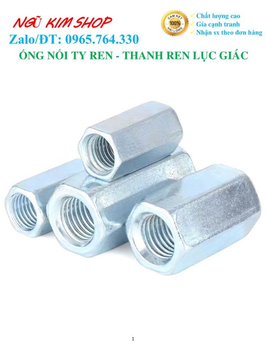ỐNG NỐI TY REN _ THANH REN M5, M6, M8, M10, M12 ỐC VÍT | Lazada.vn