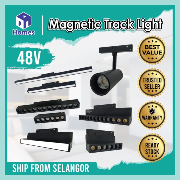Homes LED Magnetic Track Light 48V, Lampu LED Magnetic Trek, Magnetic ...