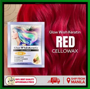 Original 100% (RED Color)Glow Wish Keratin Cellowax 3IN1 Shampoo ...