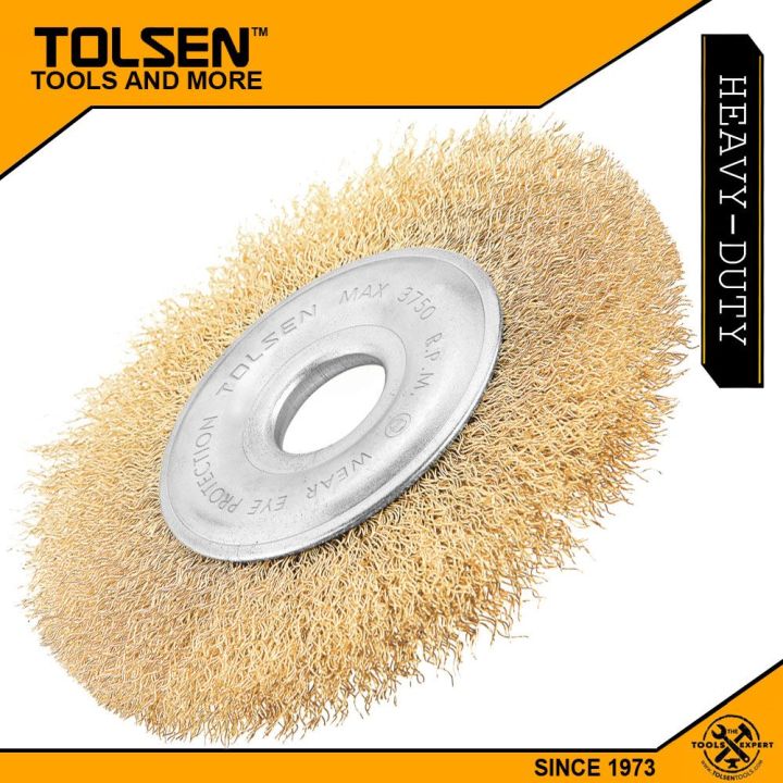 Tolsen Industrial CIrcular Wire Brush For Bench Grinder (125mmx22.2mm ...