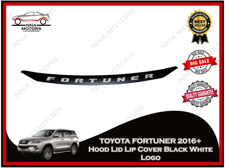 TOYOTA FORTUNER 2016+ Bonnet Guard Hood Lid Cover Logo Hood Lip Trim ...