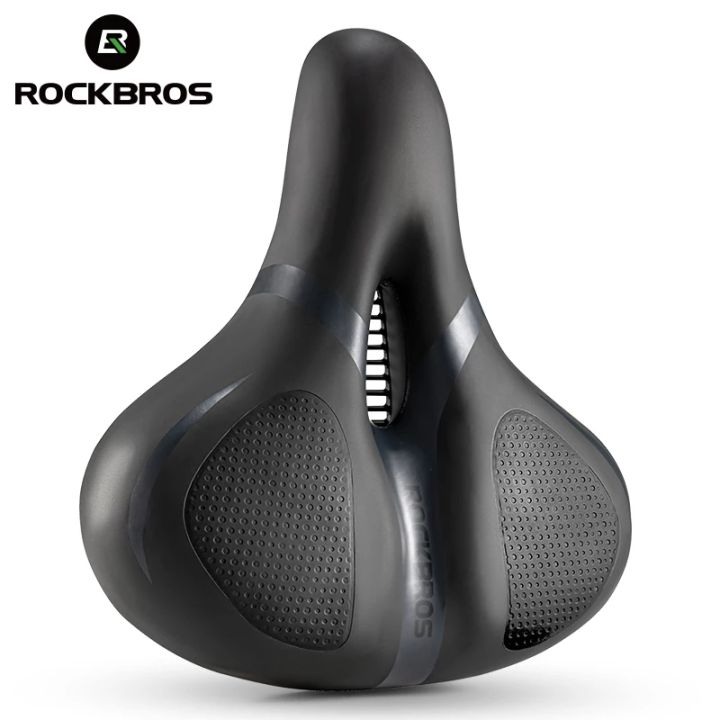 ROCKBROS Bike Saddle Comfortable PU Leather Foam Filled Road Bicycle Seat with Shock Absorption ...