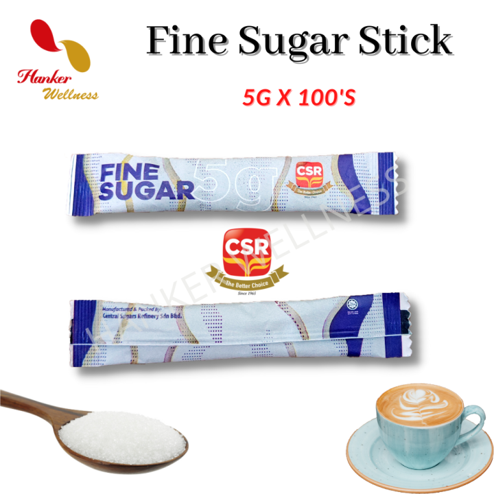 CSR White Sugar Brown Sugar Single Serve Sticks Gula Halus Paket ...