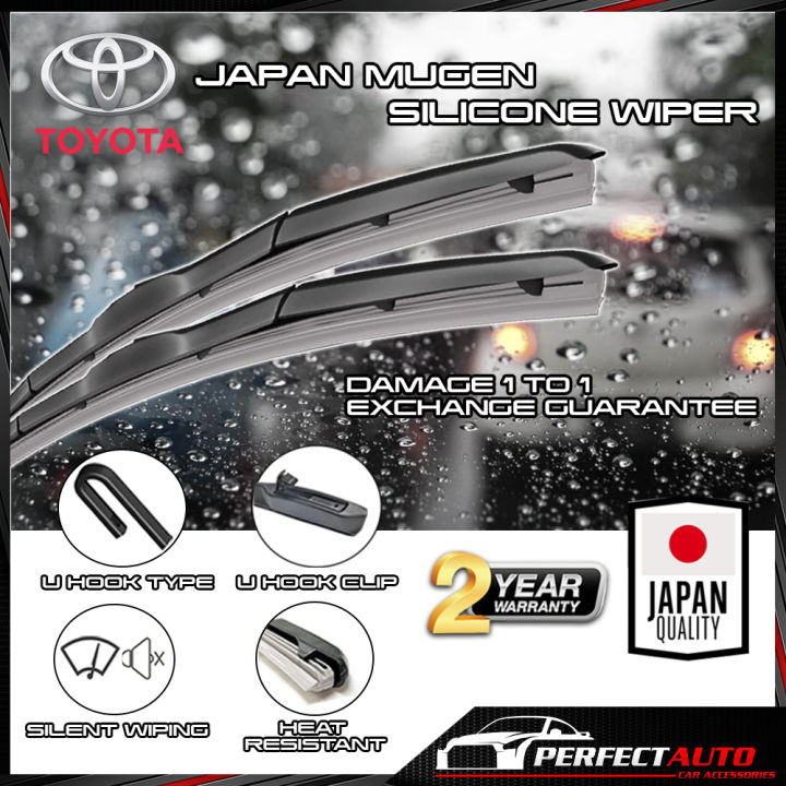 (1 PAIR) Classic Mugen Car Japan Silicone Wiper For Toyota Altis ...