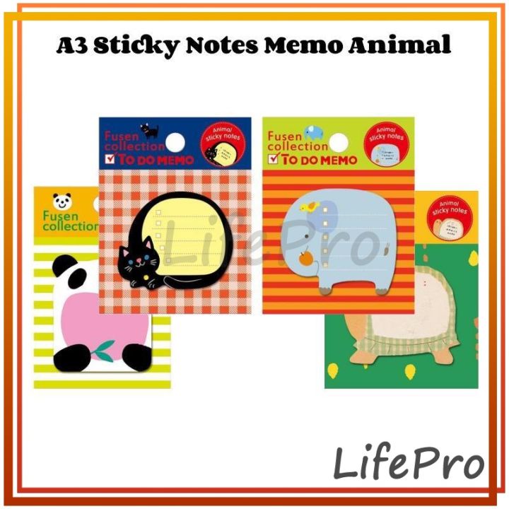 Sticky Notes Animal / Tempelan Kertas Catatan Memo Note Karakter Animal ...