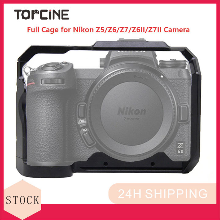 Topcine กล้องแบบเต็มกรงใช้ได้กับกล้อง Nikon Z5/Z6/Z7/Z6II/Z7II,โครงใส่กล้อง Z6อะลูมินัมอัลลอย ...
