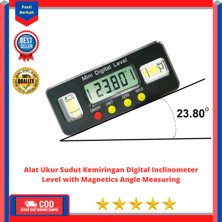 Alat Ukur Sudut Kemiringan Digital - Dengan magnetics angle dan layar ...
