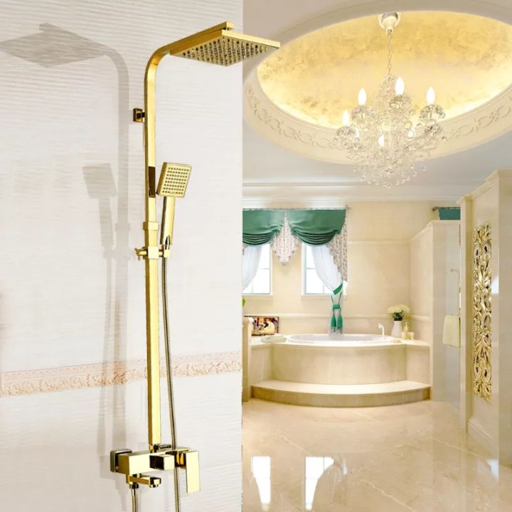 QUITE Golden Retro Shower Set Bathroom Popular Shower Wall-mounted ...