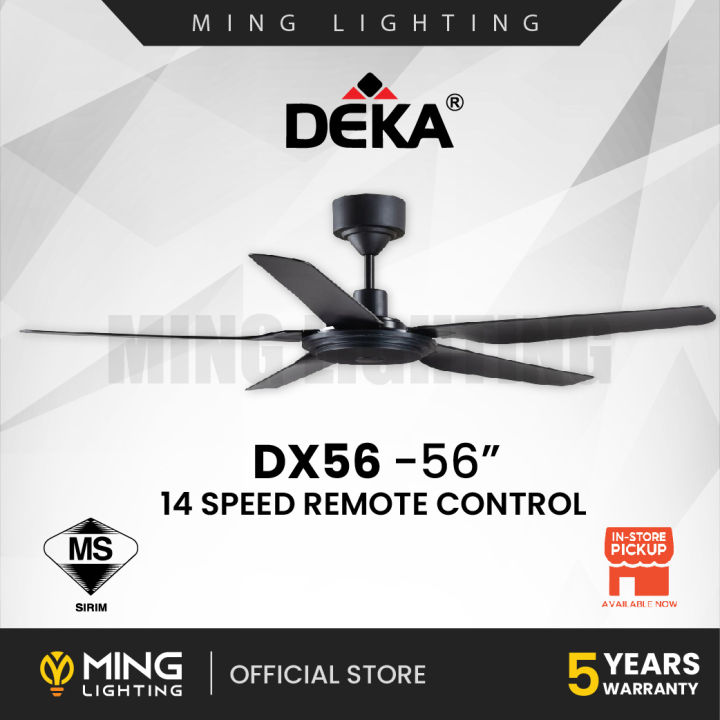 (Sirim) DEKA Ceiling Fan DX56 Remote Control 5 ABS Blades 56" DC Motor ...