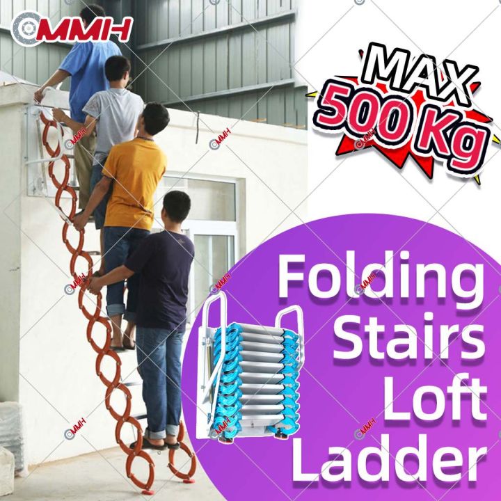 Folding stairs stair (Manual) Loft Ladder Attic staircase Tangga Lipat ...