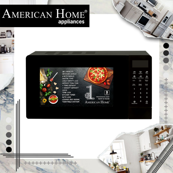 American Home AMW-E1920B Microwave Oven 20Liters Black | Lazada PH