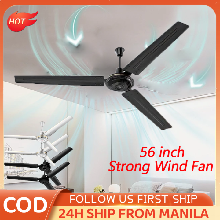 56 Inch Ceiling Fan Heavy Duty Strong Wind Fan Household Industrial ...