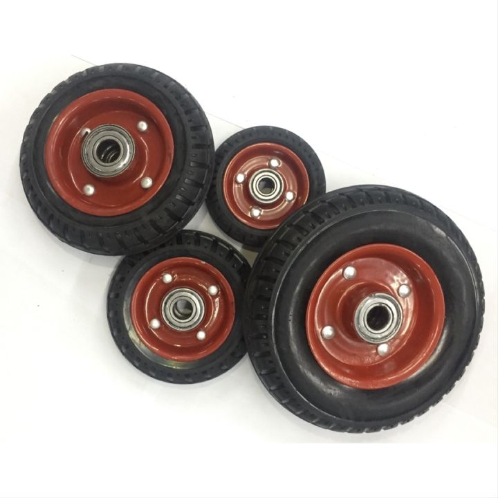 HATH HEAVY DUTY STEEL BODY RUBBER WHEEL / PUSH CART WHEEL (4inch 5inch ...