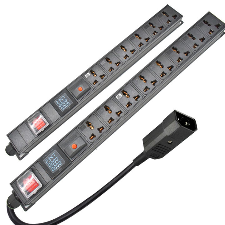 PDU Power Strip Power Distribution Unit 16A 3500W 2-20 Ways universal Socket C14 PLUG 2M ...