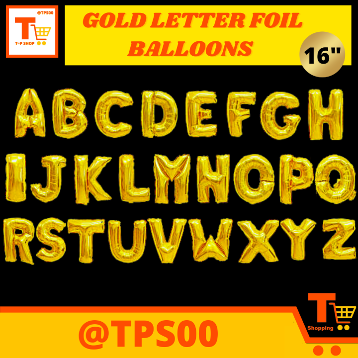 16 INCH GOLD FOIL BALLOONS (LETTERS) | Lazada PH