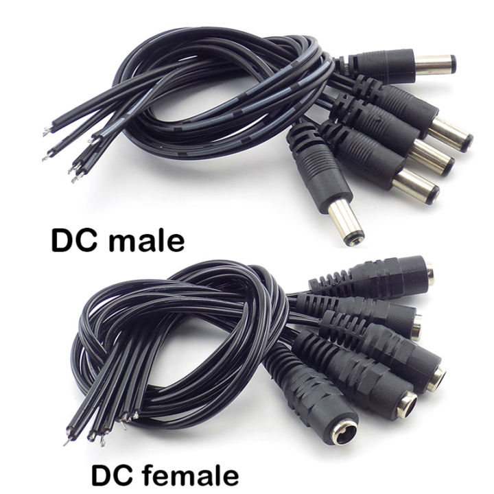 DC 5.5x2.1mm Female Male Plug Jack Power Supply Cable Wire Connecter ...