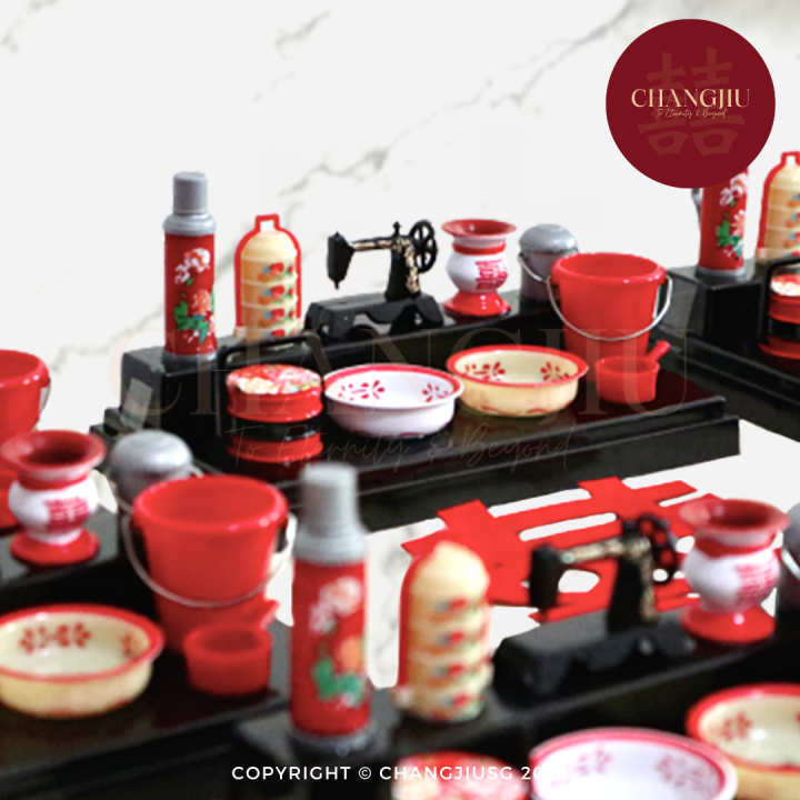 Chinese Wedding Miniature Betrothal (Guo Da Li ) Descendant Pail ...