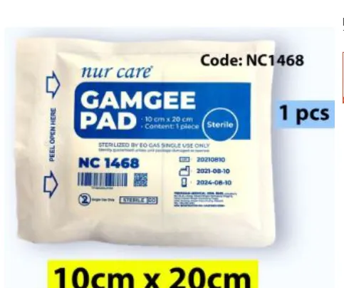 NUR CARE GAMGEE PAD STERILE (10cm x 20cm) 1PCS | Lazada