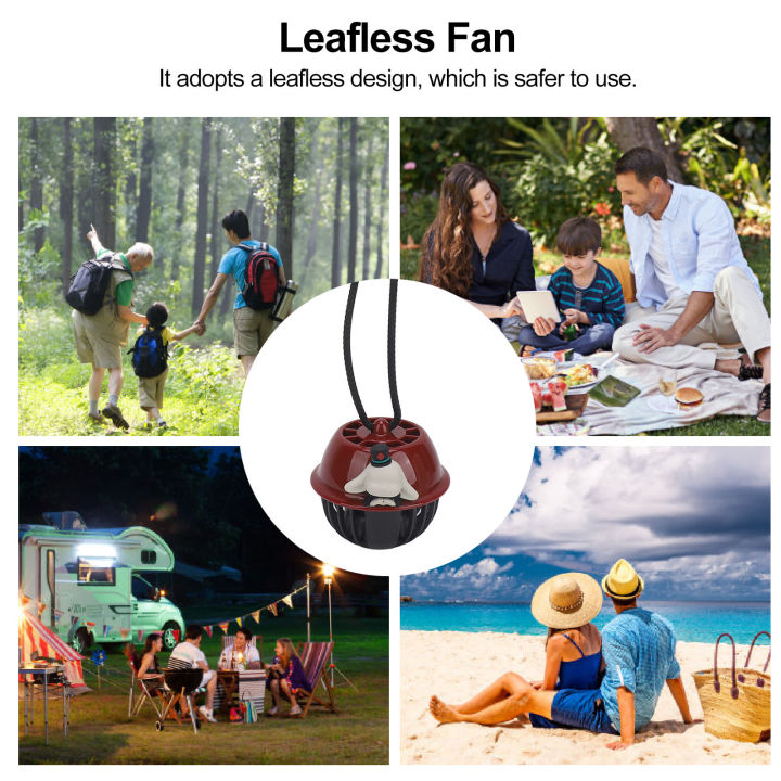 Neck Cooling Fan Fan Cute Cartoon Design with Lanyard for Summer ...
