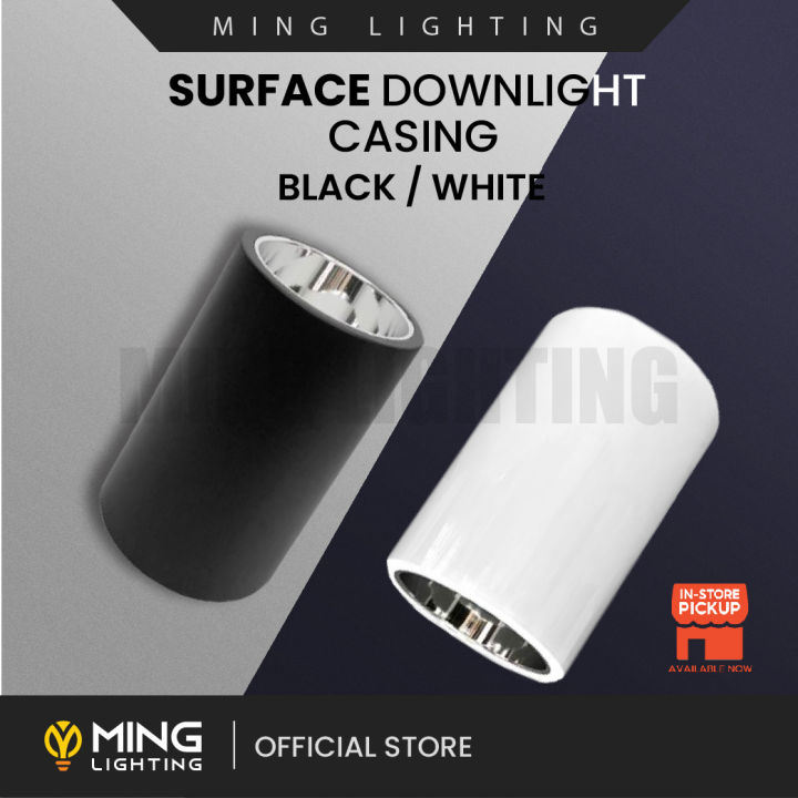 SURFACE DOWNLIGHT ROUND BLACK WHITE CASING ONLY | Lazada