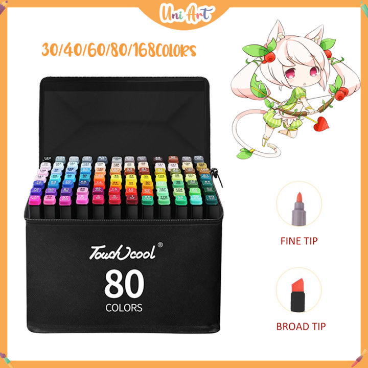 30/40/60/80/168Colors Sketch Art Marker Pen Double Tips Alcoholic Pens ...