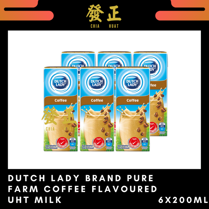 Dutch Lady Brand Pure Farm Coffee Flavoured UHT Milk 6x200ml | Lazada